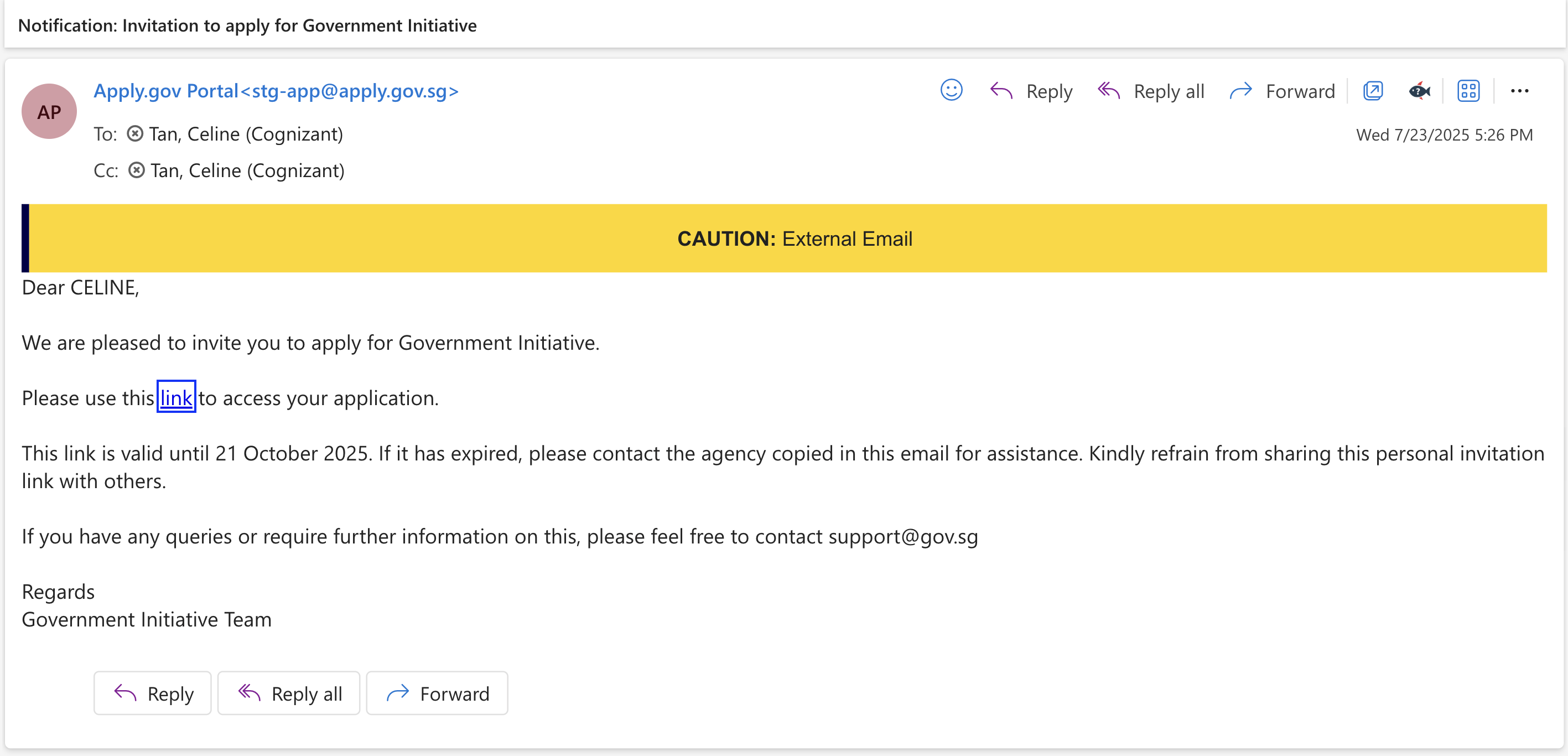ApplySG Portal: Pre-Application - Navigation for Closed Invite ...